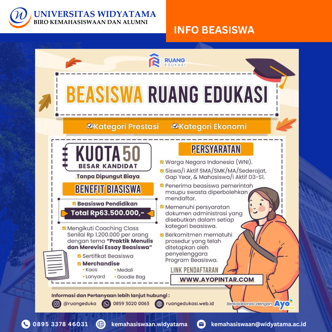 Beasiswa Ruang Edukasi - Kemahasiswaan