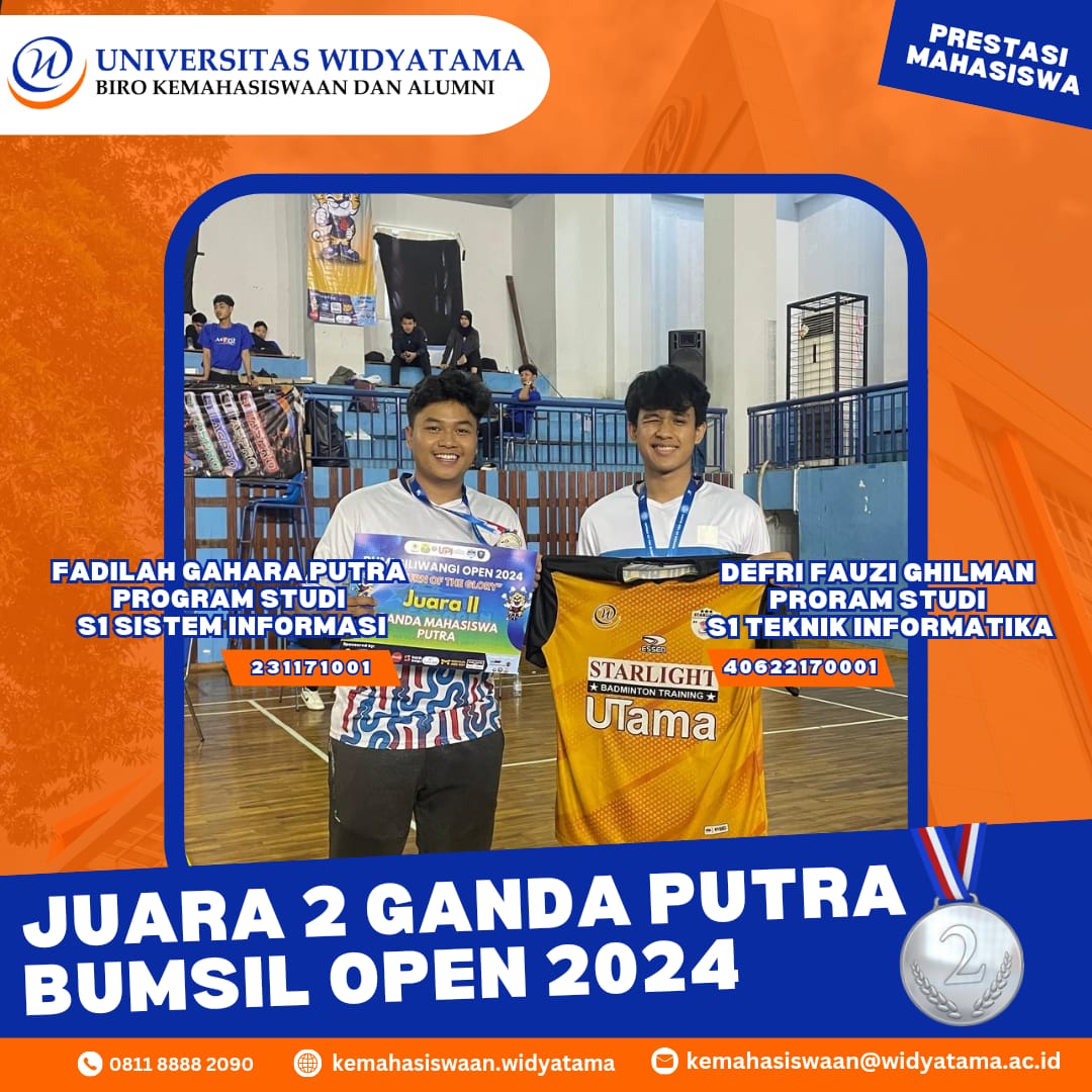 Mahasiswa Universitas Widyatama meraih Juara 2 Nasional di BUMSIL OPEN ...